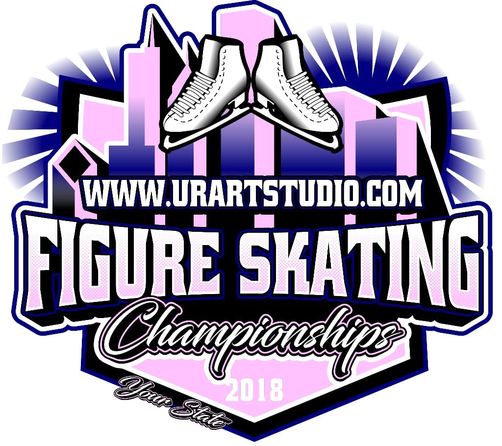 FIGURE SKATING CHAMPIONSHIPS 2018 T-shirt vector logo design for print ...