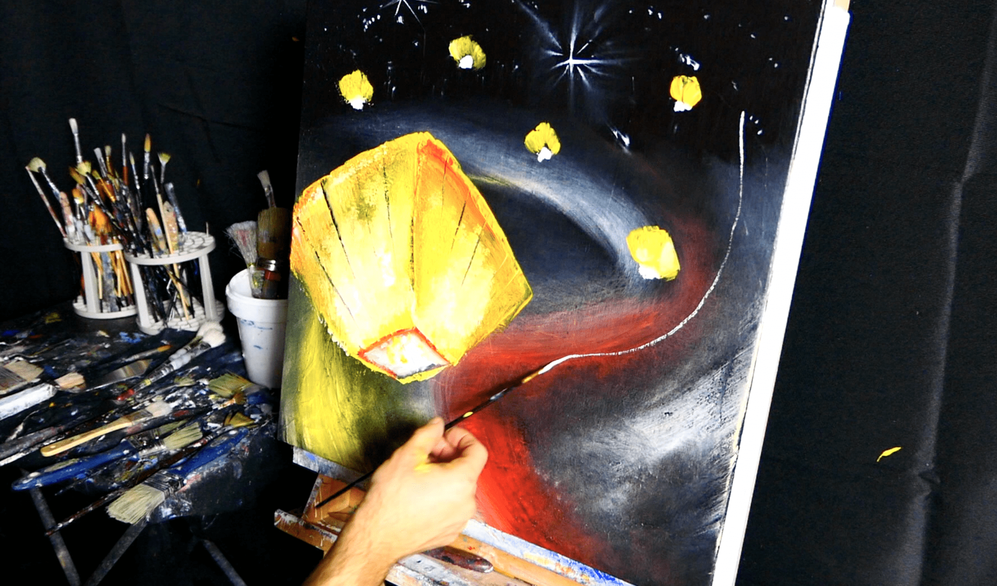flying-lanterns-acrylic-painting-by-DranitsinScreen-Shot-2018-11-08-at ...