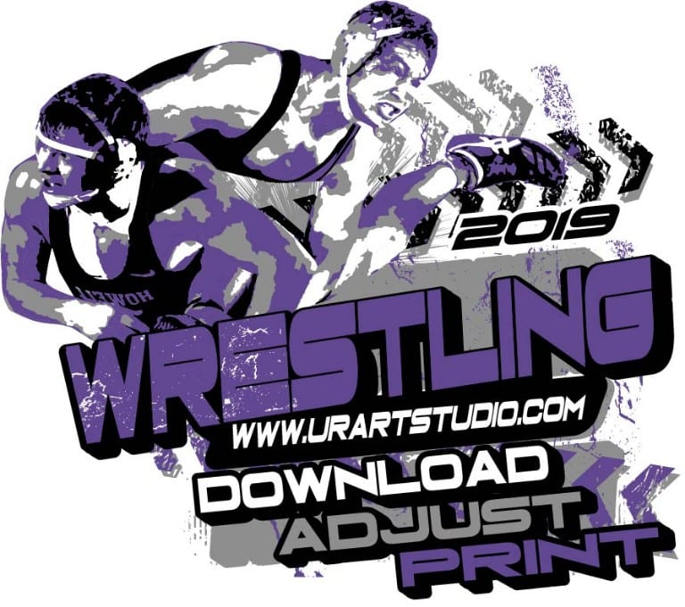 WRESTLING LOGO DESIGN FOR PRINT with adjustable text – UrArtStudio