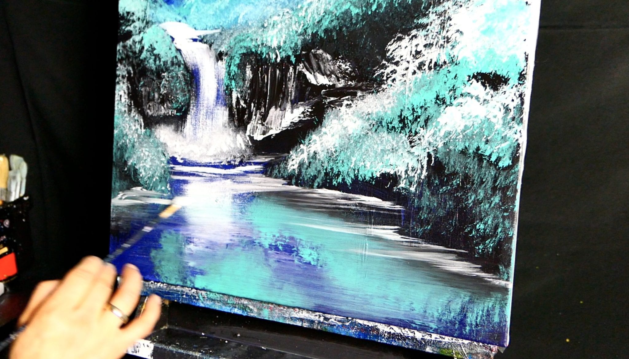 BLUE-WATERFALL-IN-COLOR | UrArtStudio