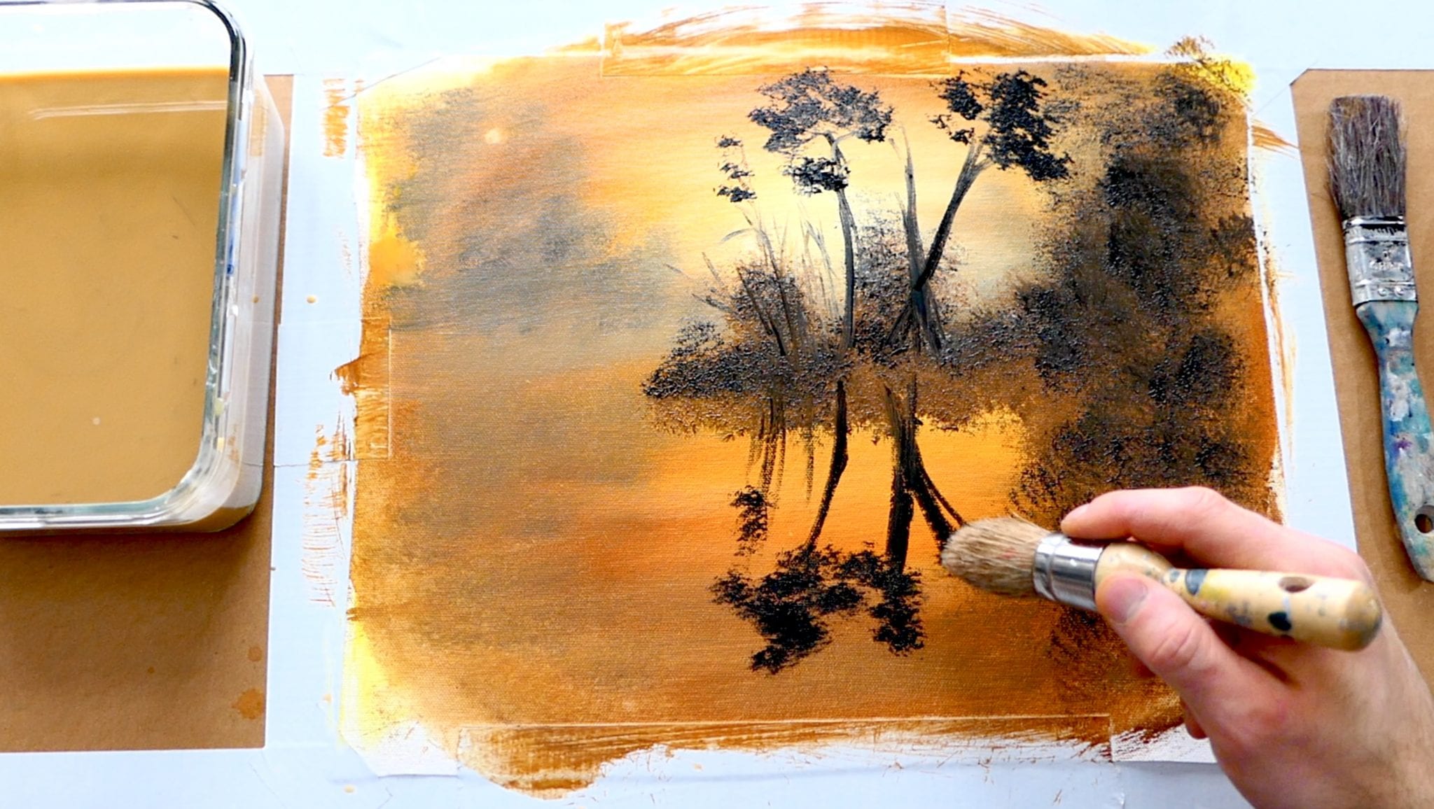 ORANGE HUE | SIMPLE ACRYLIC PAINTING | DRANITSIN.mov1 – UrArtStudio