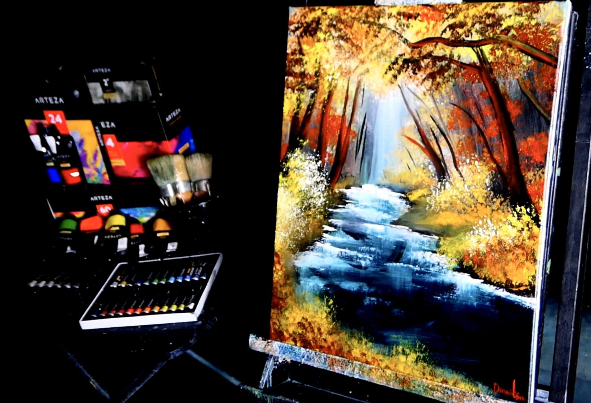 HIDDEN-STREAM-ACRYLIC-PAINTING-TECHNIQUES-DRANITSIN0 | UrArtStudio