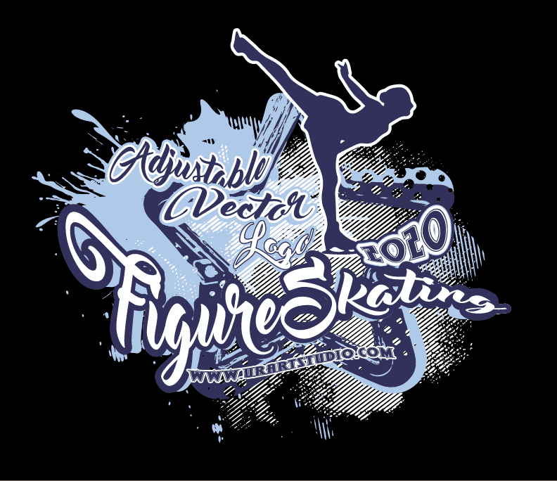 ICE SKATING, FIGURE SKATING Adjustable Vector Logo Design with Live ...