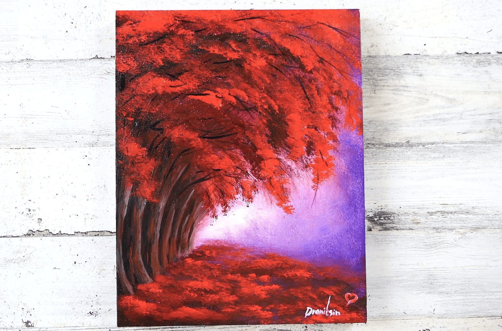Beautiful Red Trees - UrArtStudio