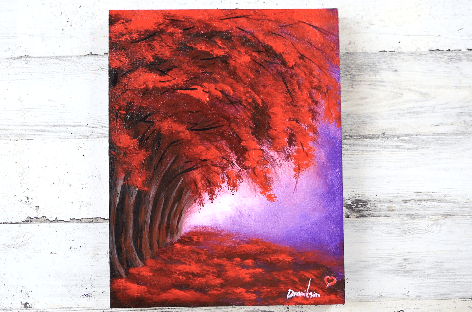 Beautiful Red Trees - UrArtStudio