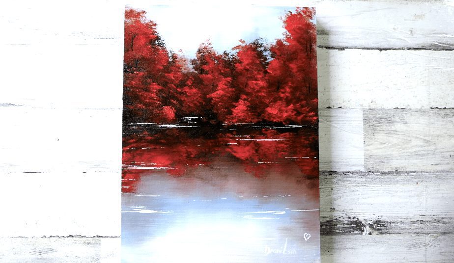 Red Autumn Landscape – UrArtStudio