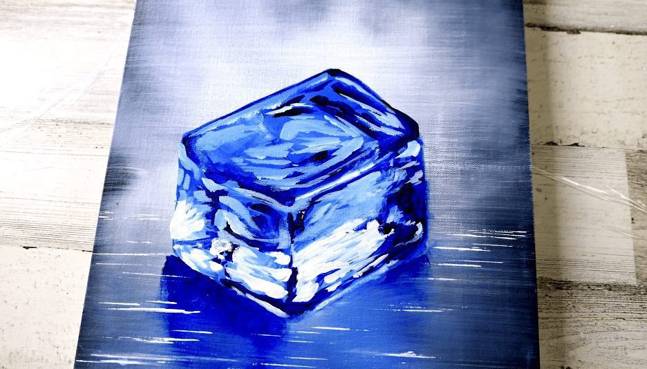 Blue Ice Cube – Member Only Art Tutorial – UrArtStudio