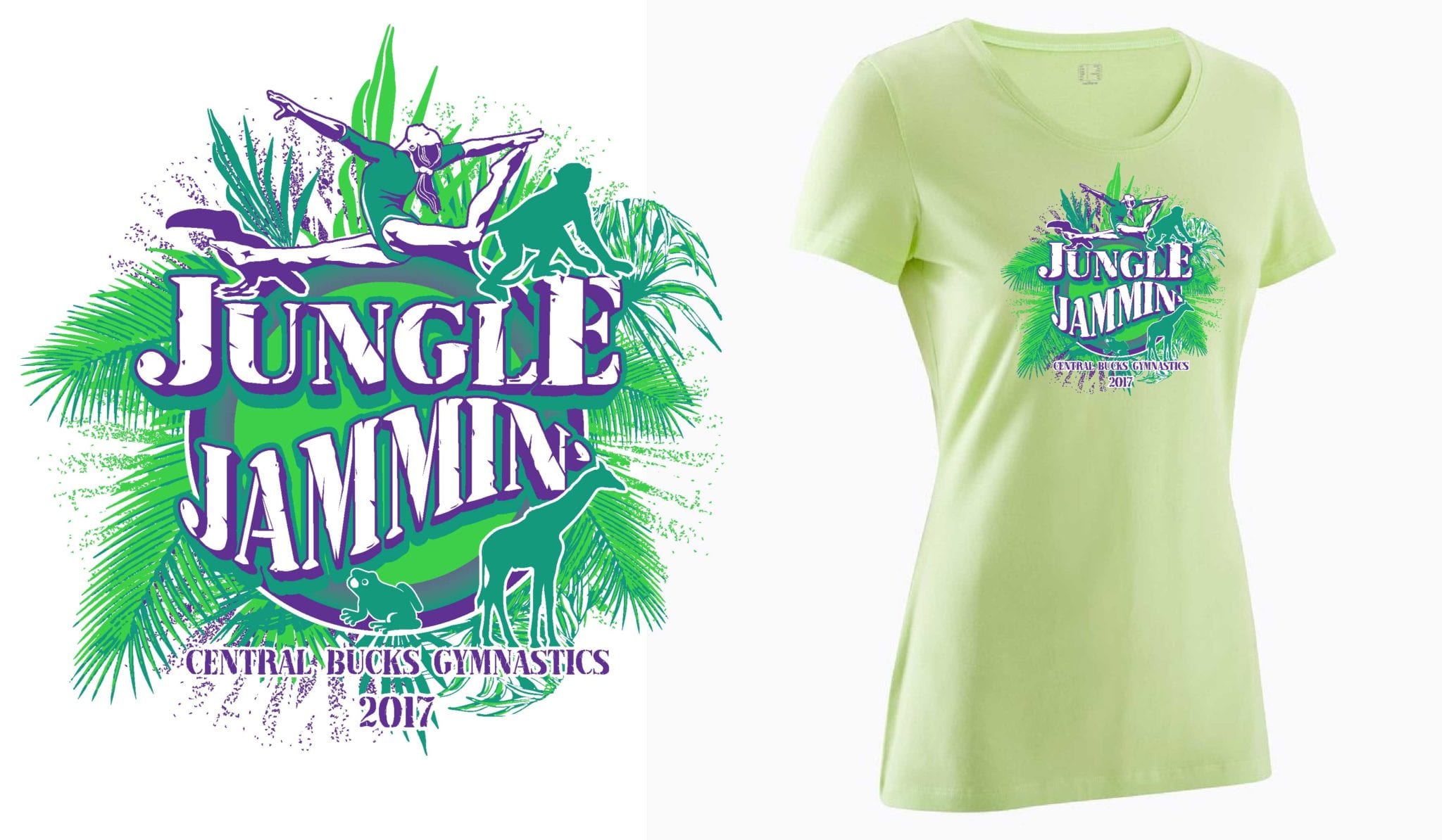 Jungle Jammin Gymnastics gymnastics logo design - UrArtStudio