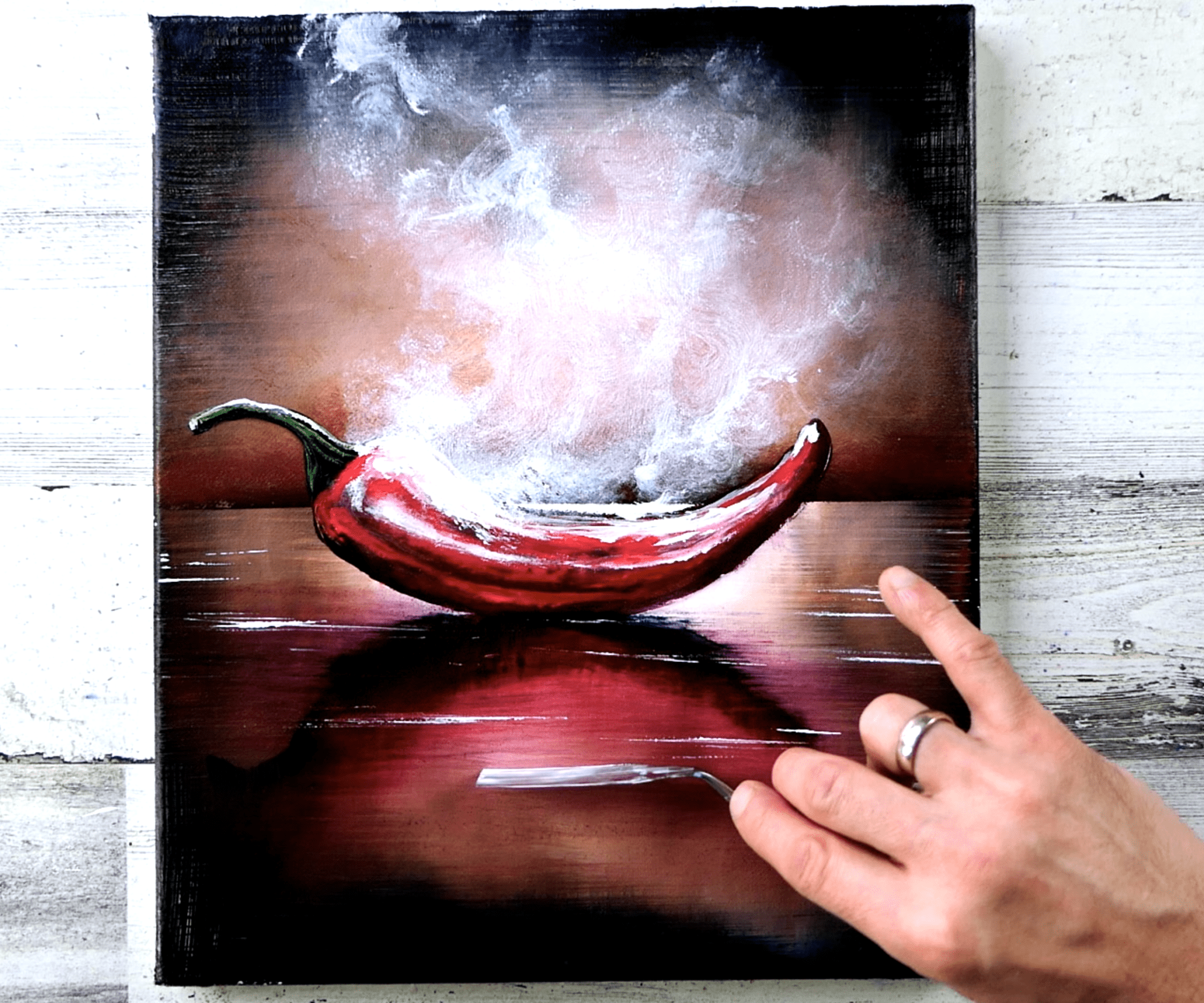 Red Hot Smoking Pepper - UrArtStudio