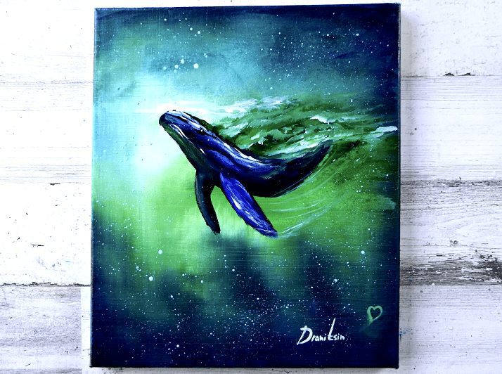 WHALE UNDERWATER | PAINTING CHALLENGE for BEGINNERS | Acrylics ...
