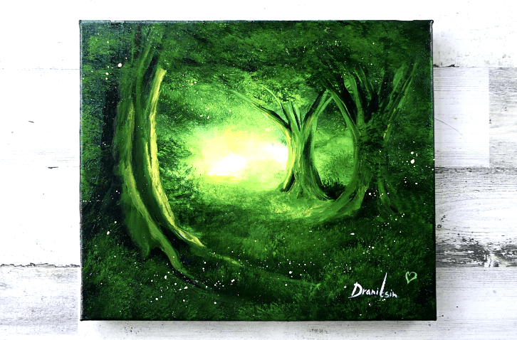 Green Landscape Painting - UrArtStudio