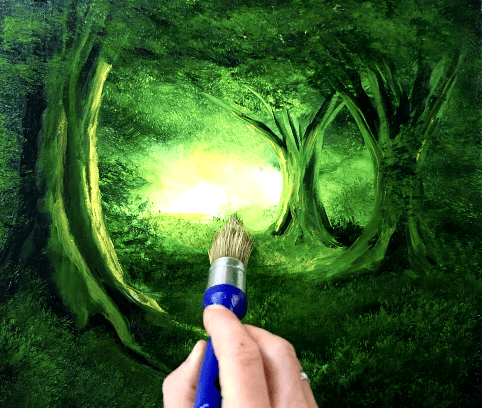 Green Landscape Painting - UrArtStudio