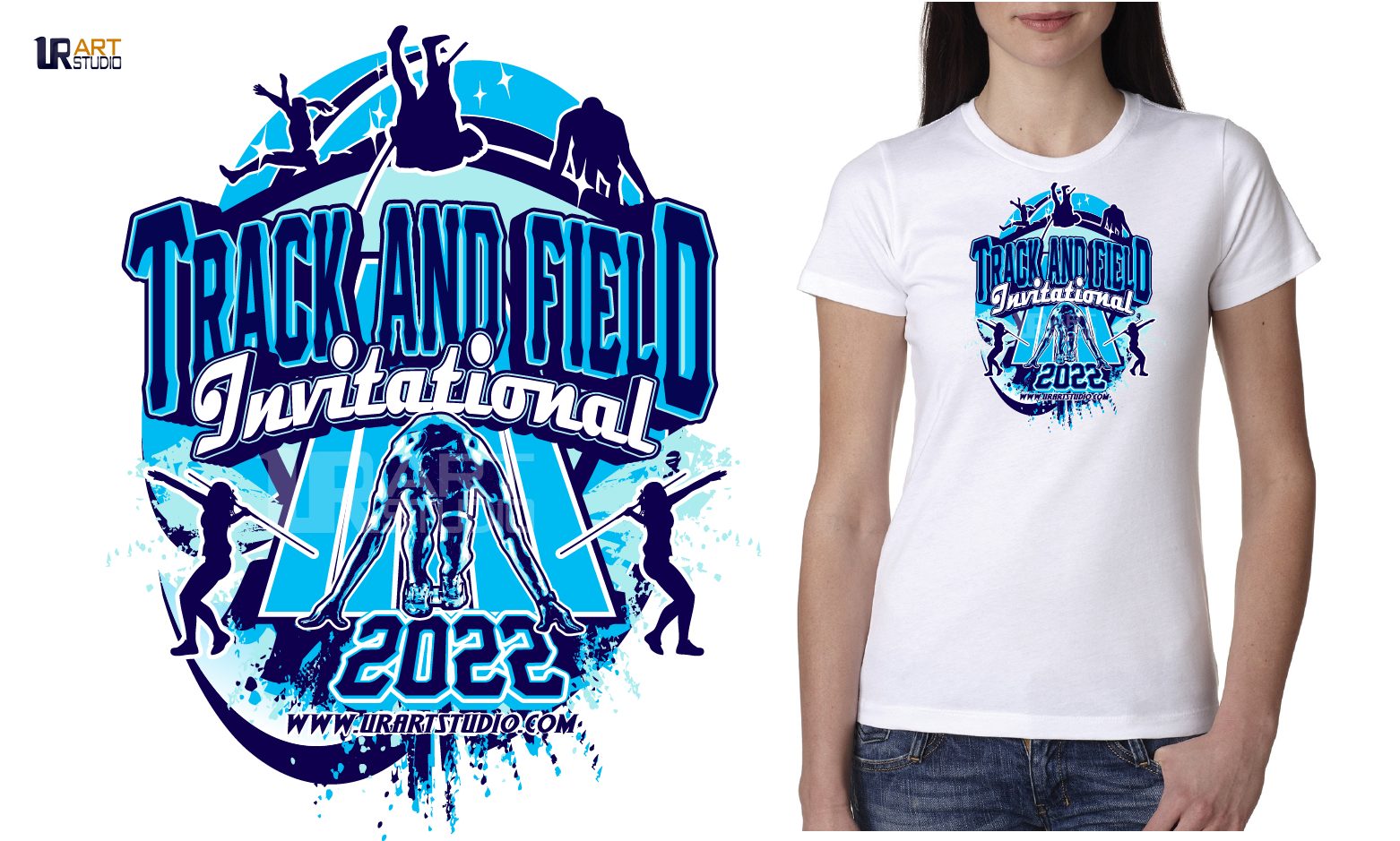 TRACK AND FIELD INVITATIONAL 2022 LOGO DESIGN FOR PRINT - UrArtStudio