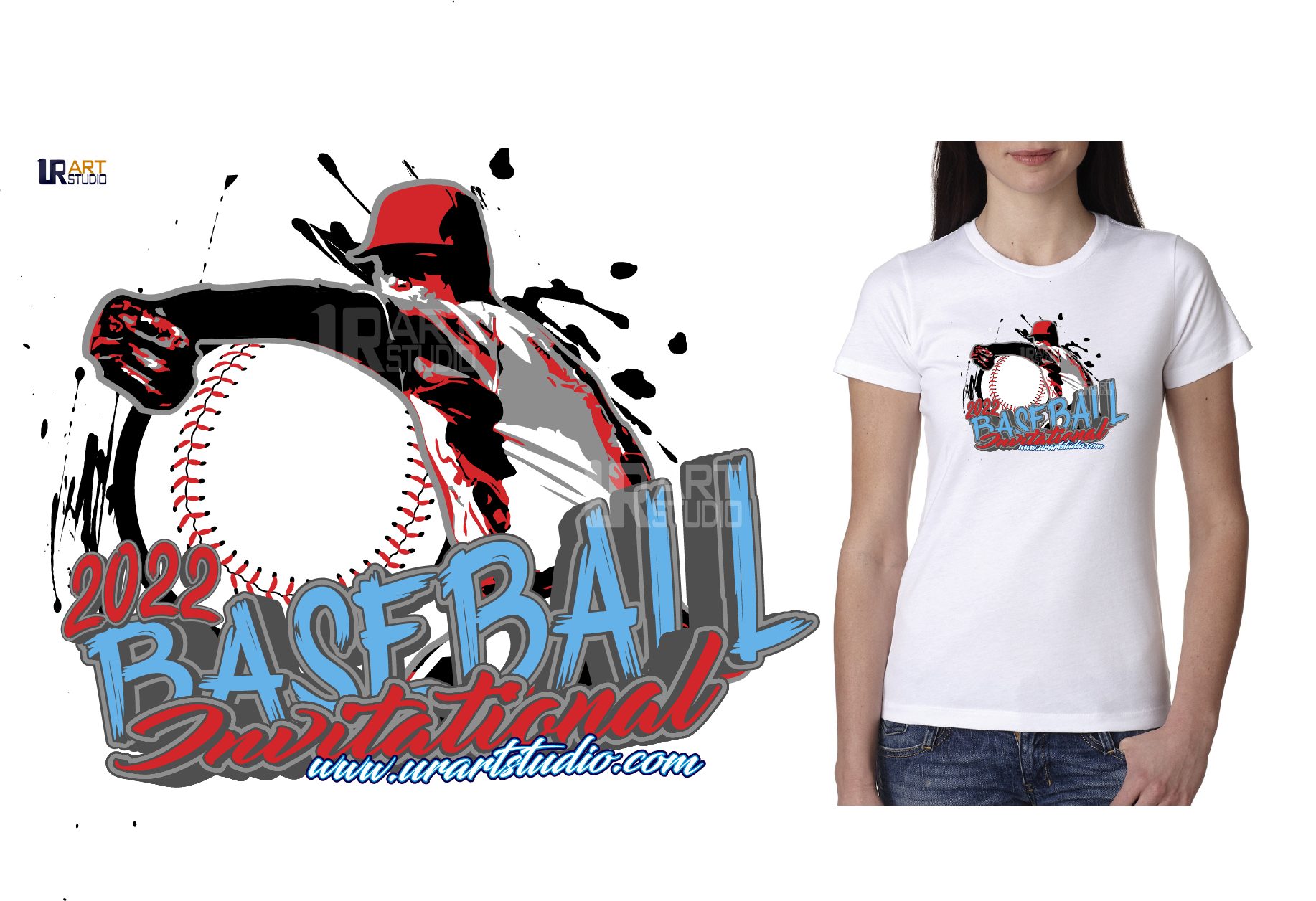 BASEBALL INVITATIONAL 2022 LOGO DESIGN FOR PRINT - UrArtStudio