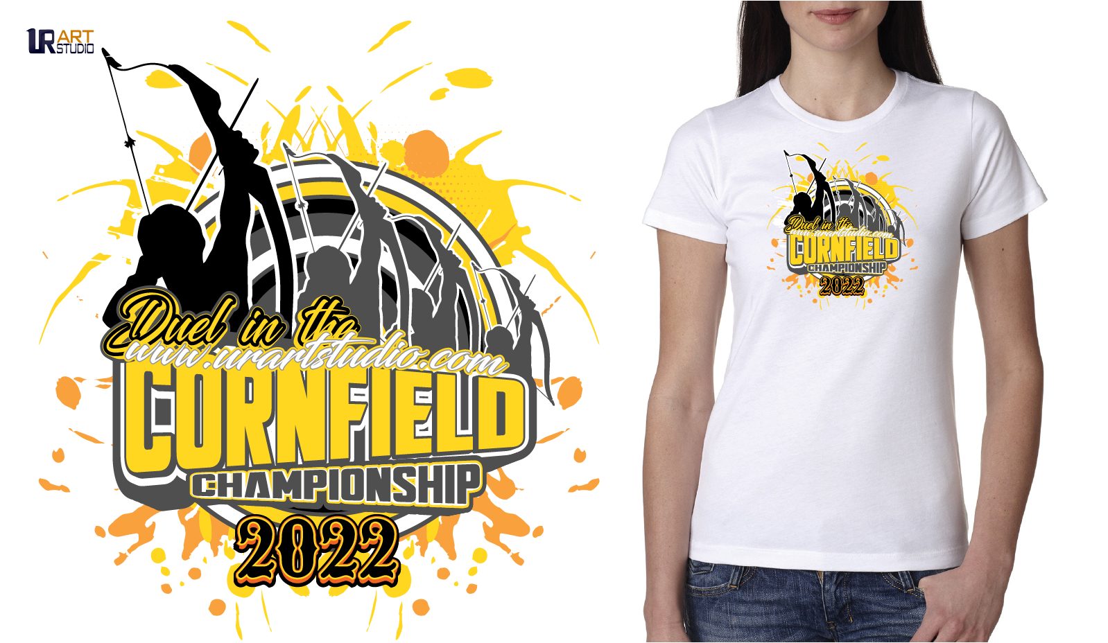 DUEL IN THE CORNFIELD 2022 ARCHERY LOGO DESIGN FOR PRINT – UrArtStudio