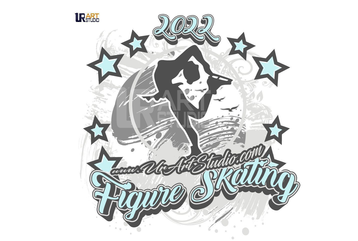 FIGURE SKATING 2022 LOGO DESIGN FOR PRINT - UrArtStudio