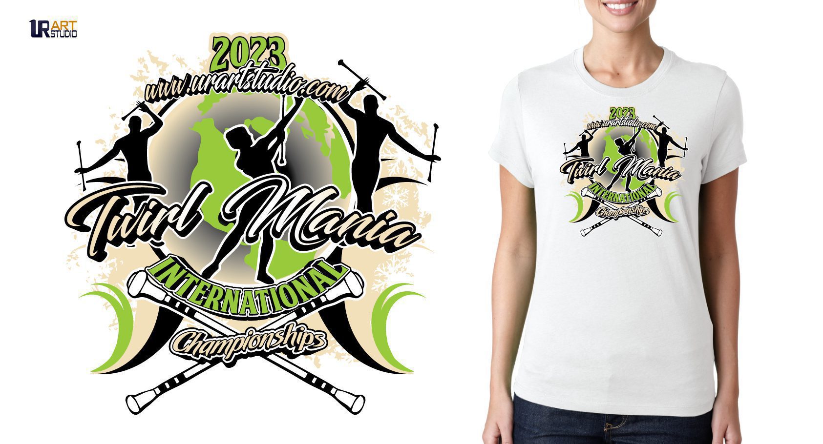TWIRL MANIA INTERNATIONAL CHAMPIONSHIPS VECTOR LOGO DESIGN FOR PRINT ...