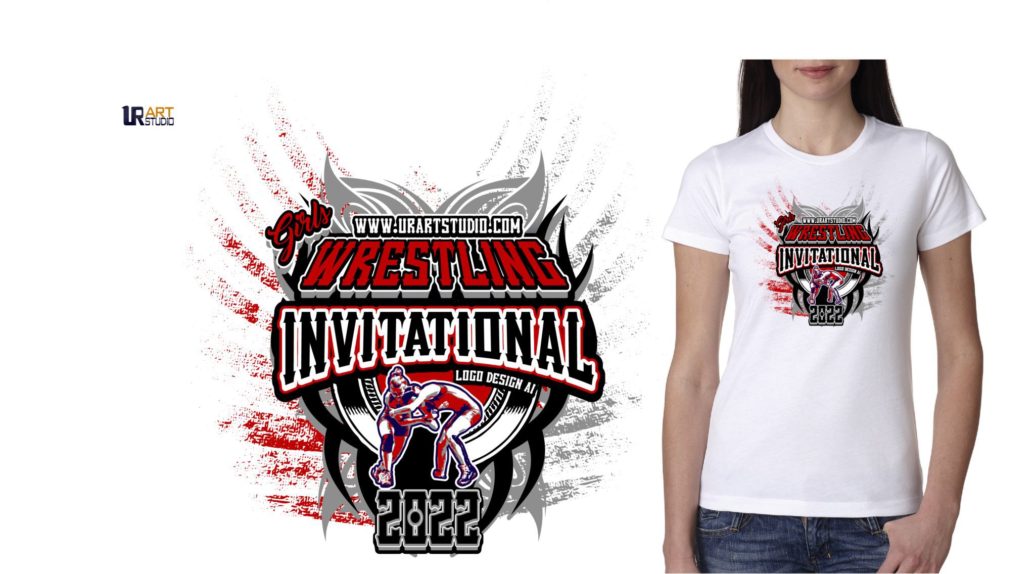 WRESTLING VECTOR LOGO FOR PRINT DOWNLOADABLE | UrArtStudio