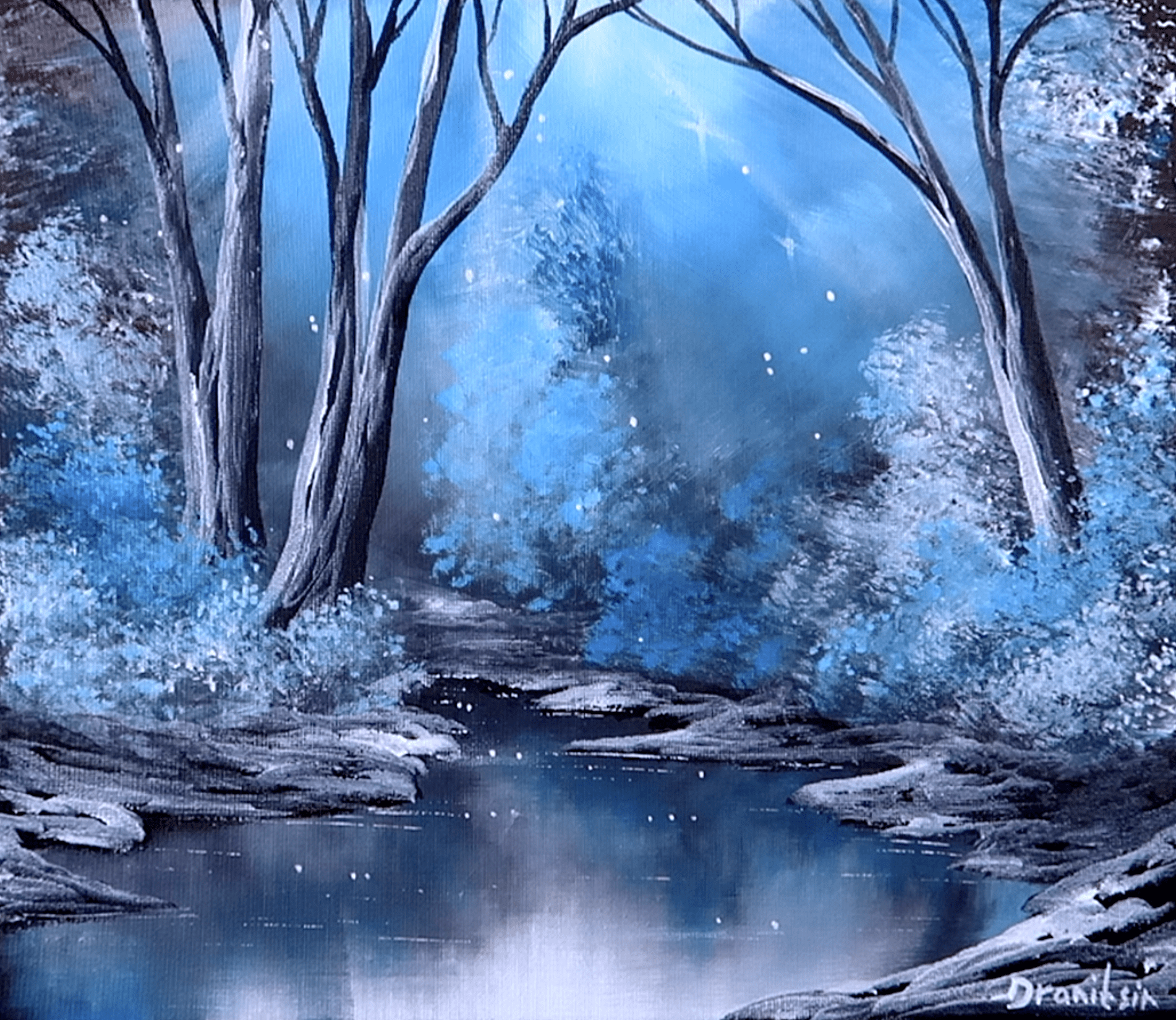 BLUE MISTY LANDSCAPE – UrArtStudio