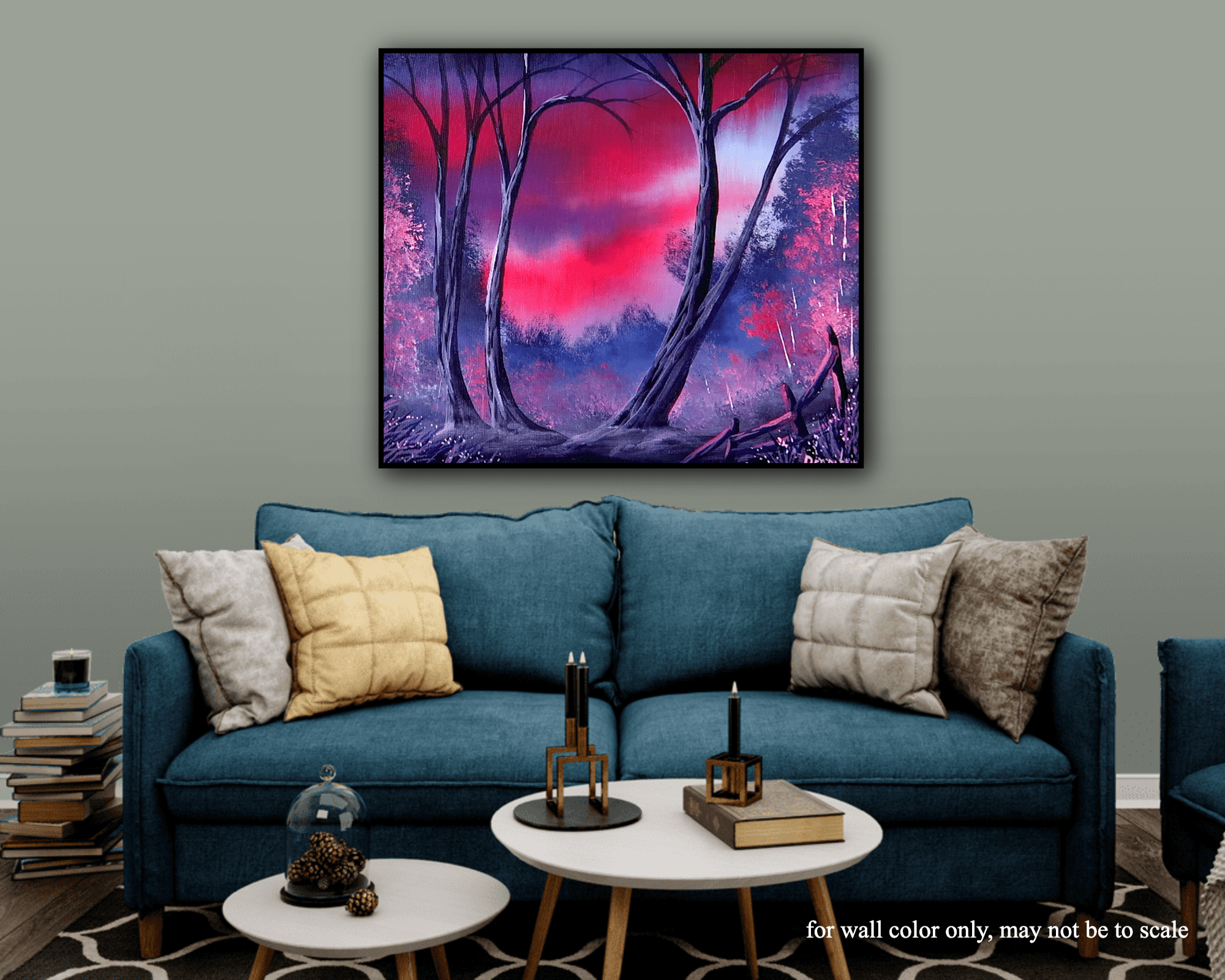 Fading Light | Lavender & Red Sky | Step by step acrylic landscape ...
