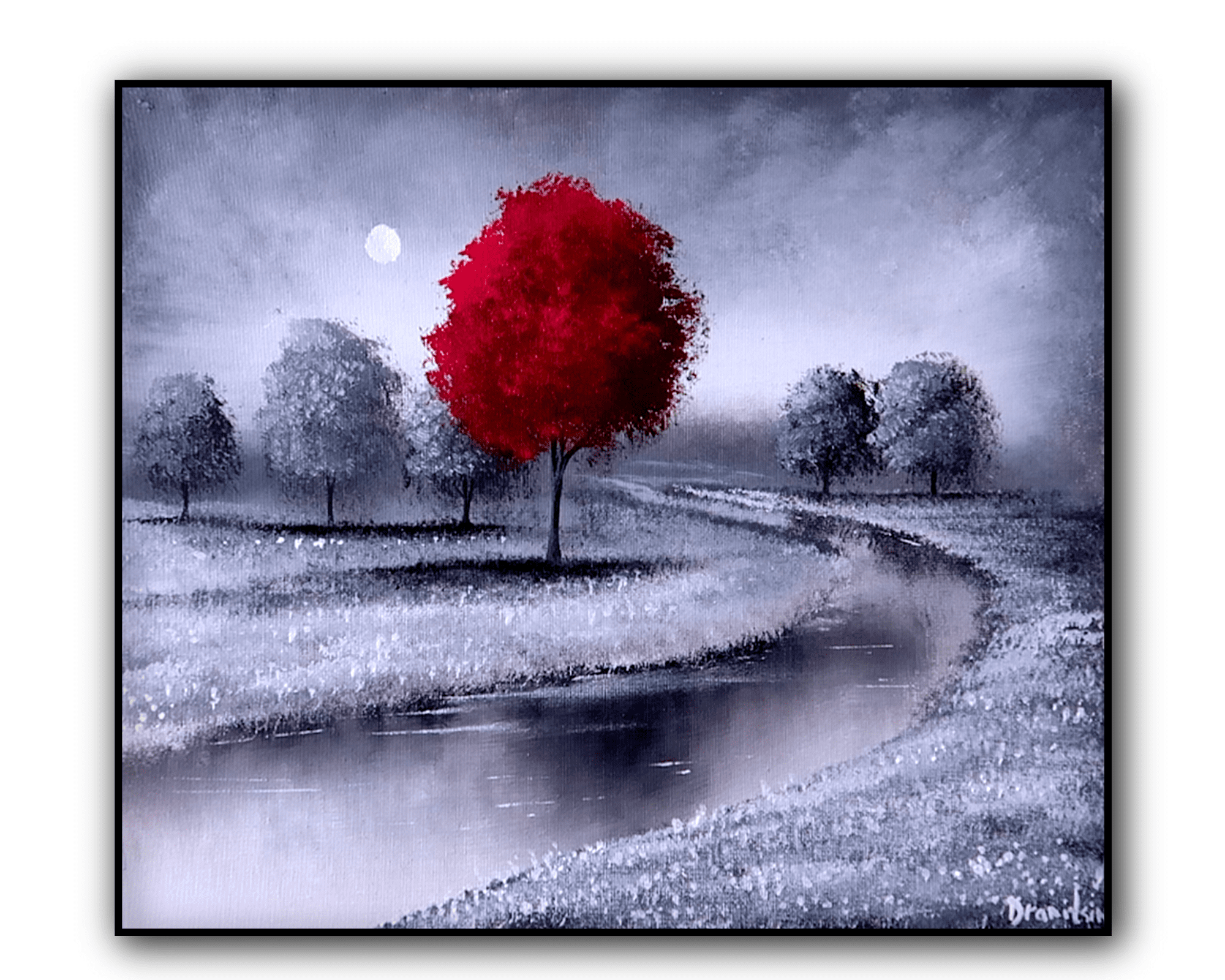 RED TREE BY THE RIVER - UrArtStudio