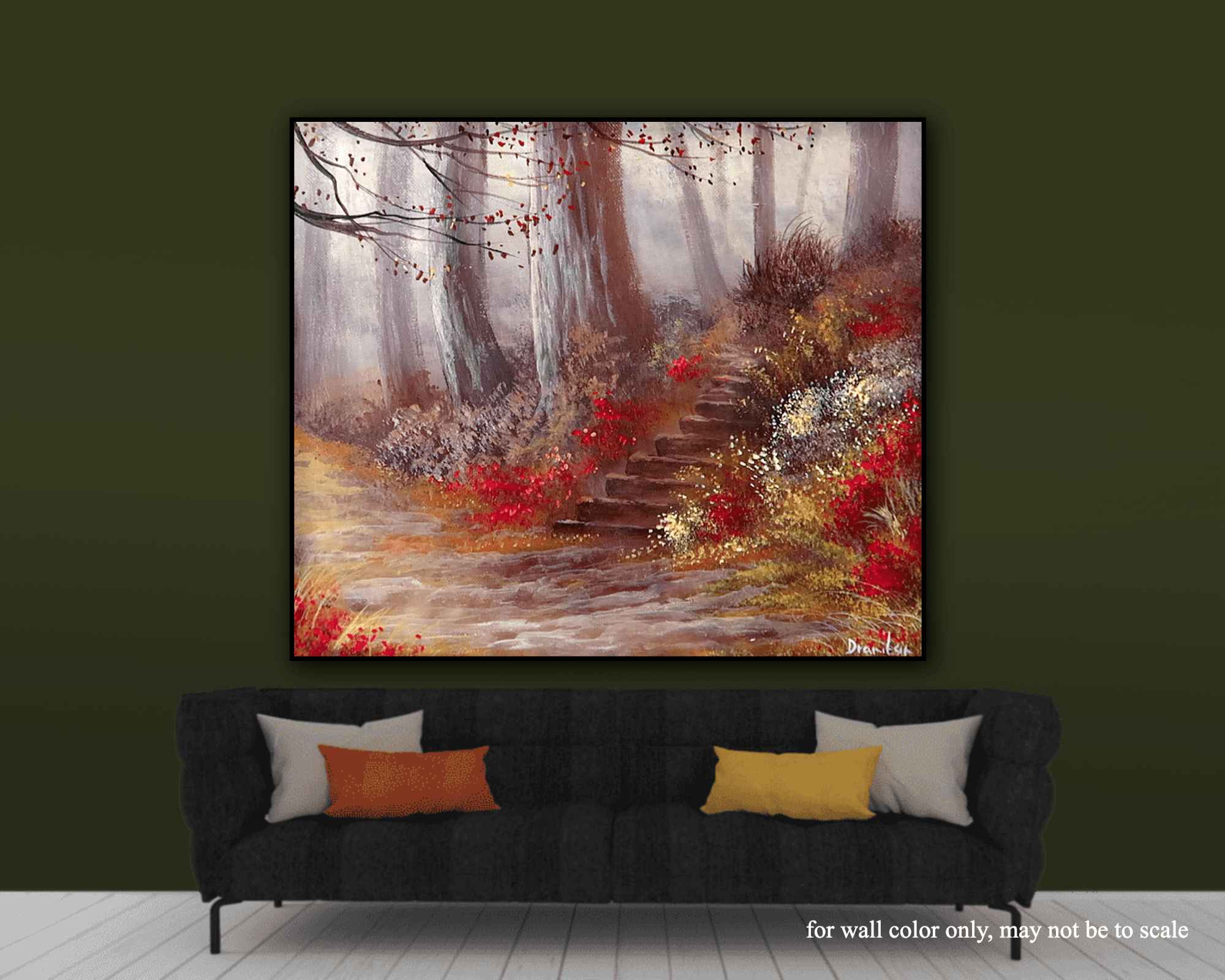 Misty Forest Path | Step by Step Acrylic Painting Techniques of Autumn ...