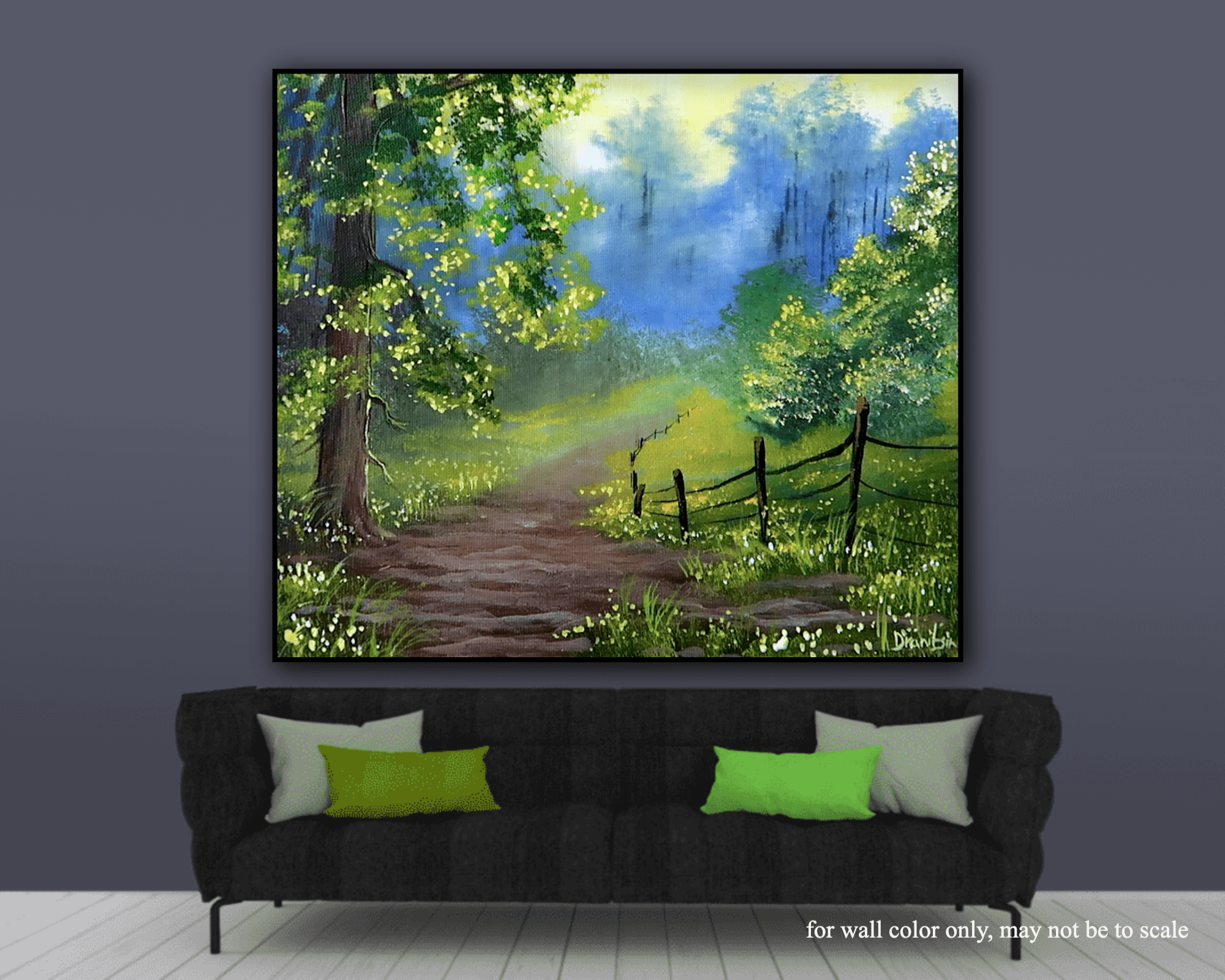 Peaceful Path & Distant Mountain | Landscape Painting Tutorial | Step ...