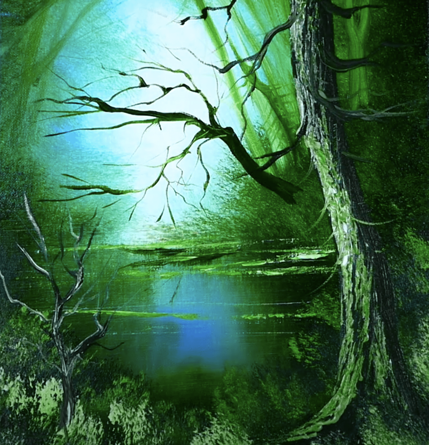 Deep Green Forest: Painting a Serene Forest with a Secret Lake ...