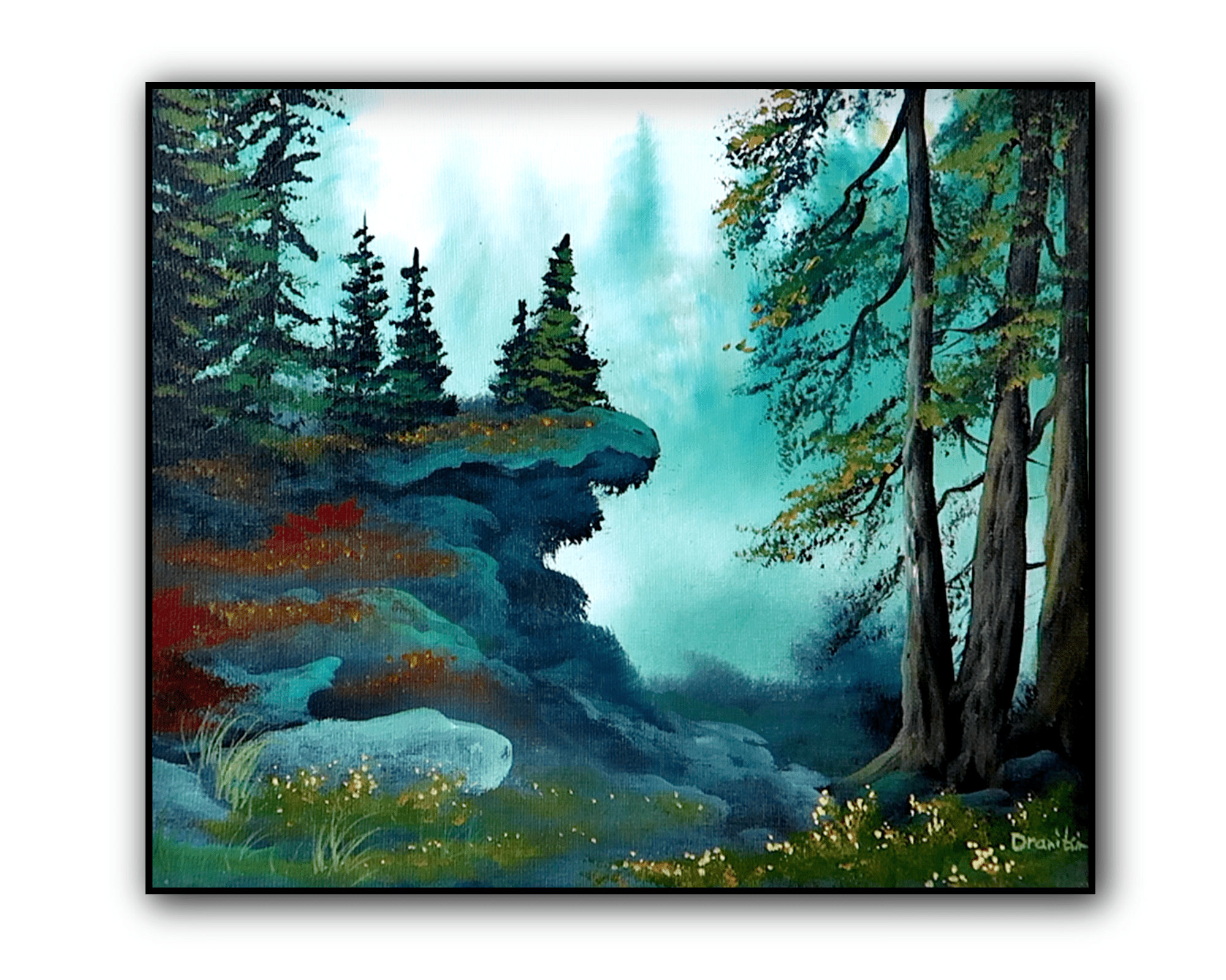 Rocky Deep Forest Cliff - UrArtStudio
