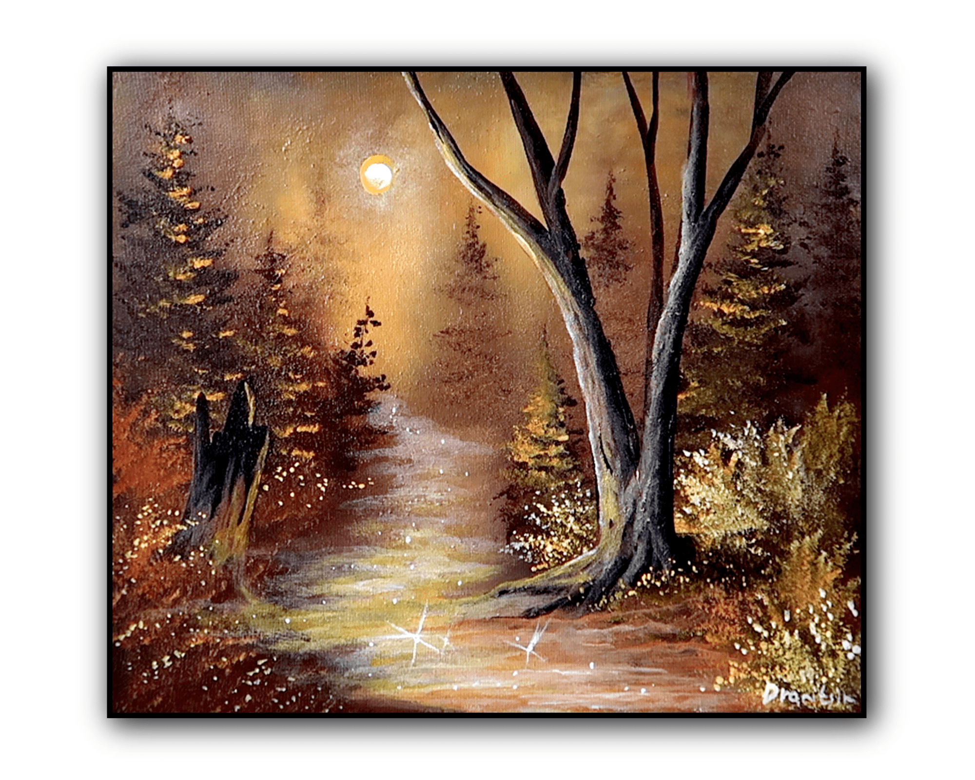 GOLDEN MOONLIGHT PATH - UrArtStudio